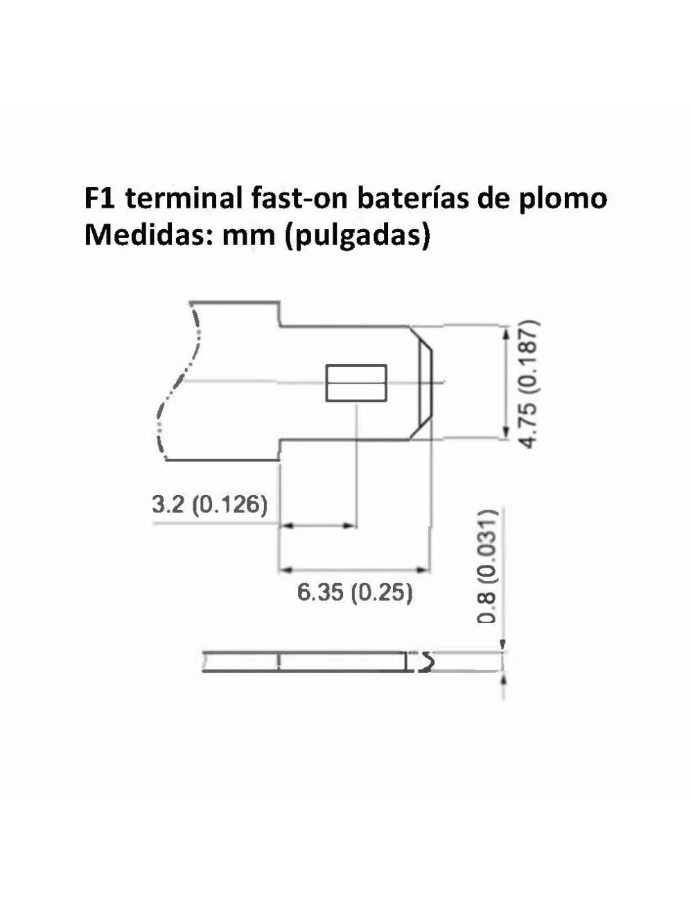 Pack 2 adaptadores terminal fast-on F2 a fast-on F1 para baterías de plomo